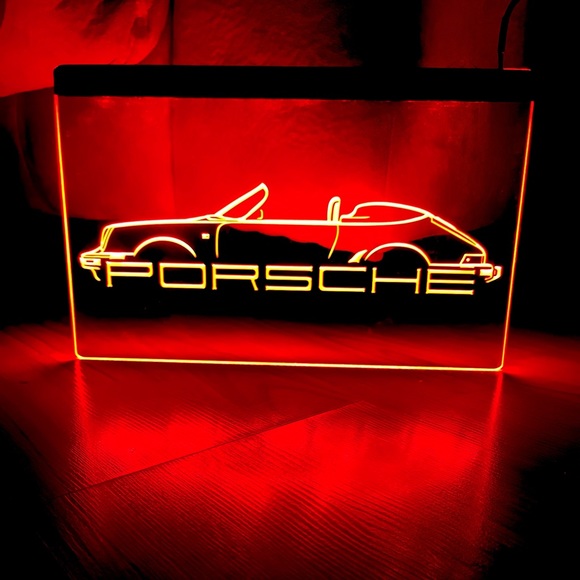 Other | Porsche Led Neon Red Light Sign 8x12 | Poshmark